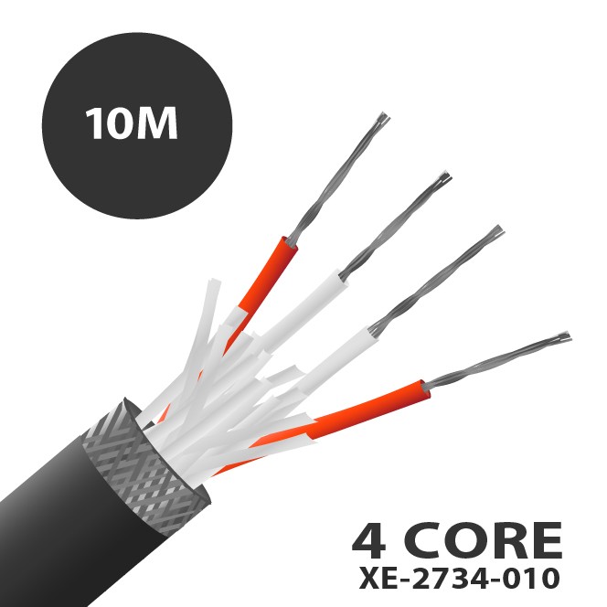 4 Core PFA Insulated, Tin Plated Copper Screen, PRT Sensor Cable / Wire