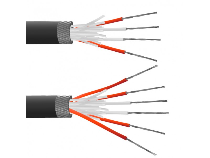 6 Core PFA Insulated, Tin Plated Copper Screen, PRT Sensor Cable / Wire